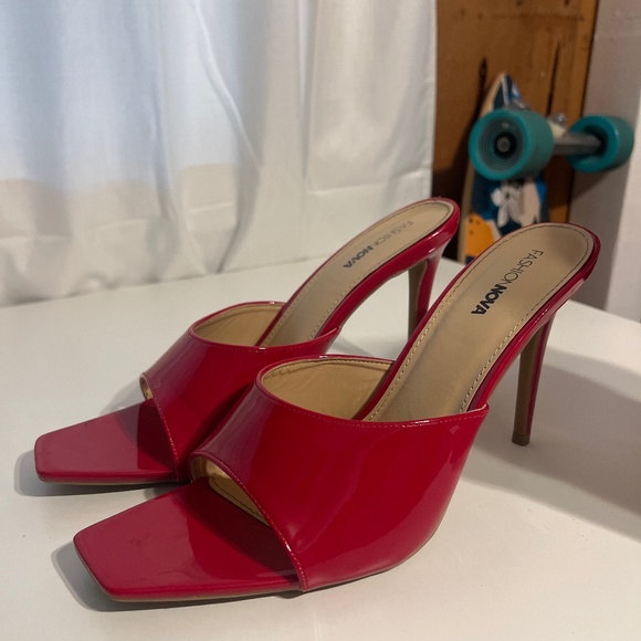 Fashion Nova | Shoes | Red Mule Heels | Poshmark